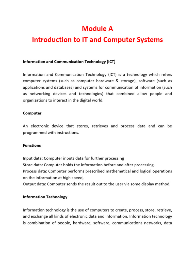 ICT - Module A | PDF