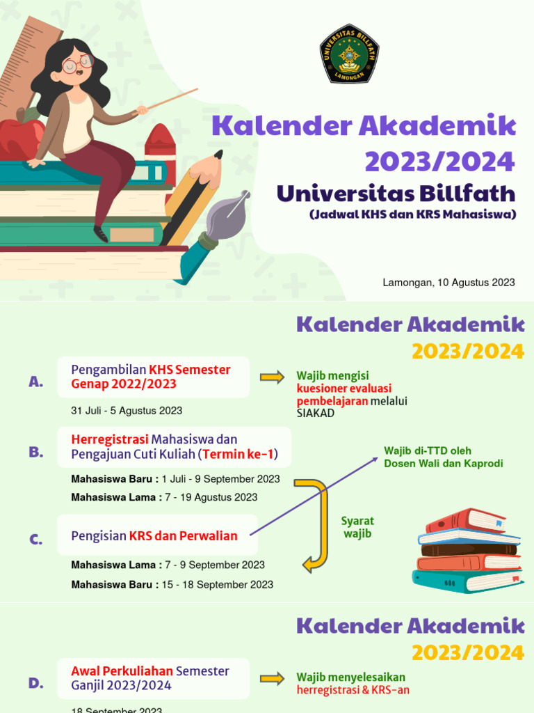 Kalender Akademik 2023-2024 (Jadwal KHS Dan KRS) | PDF