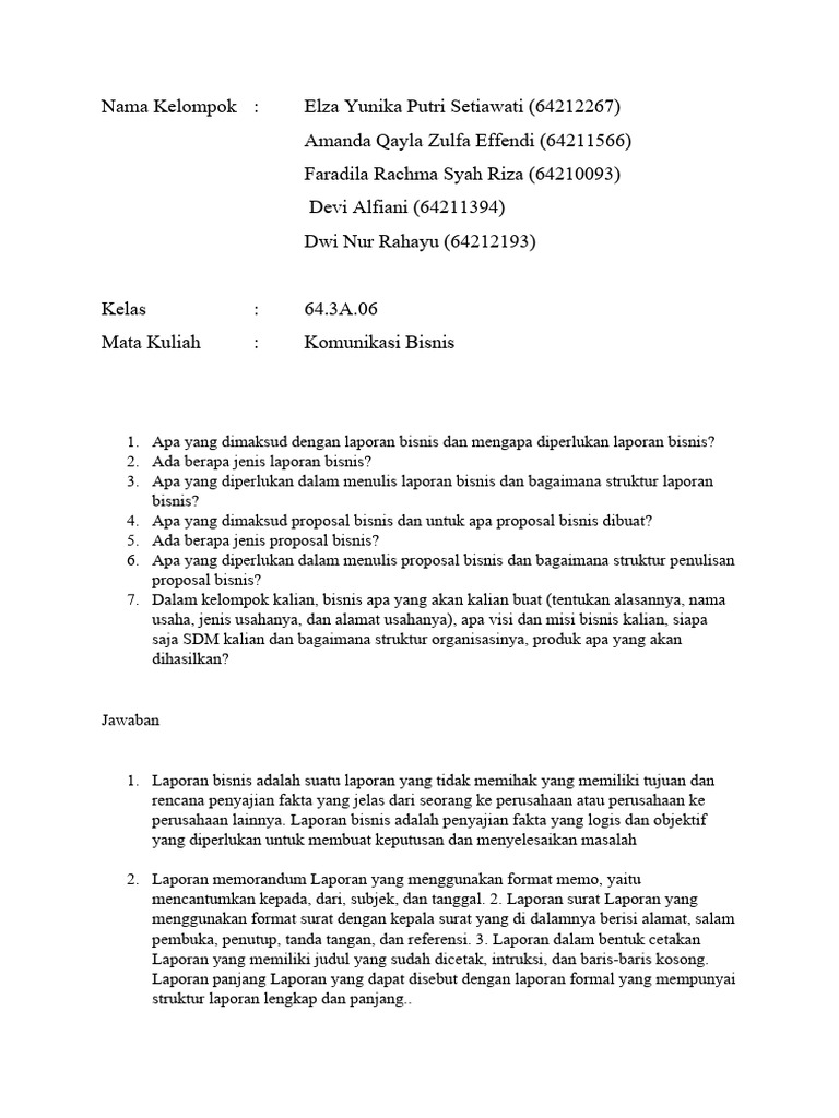 Tugas Kelompok Komunukasi Bisnis P9 | PDF