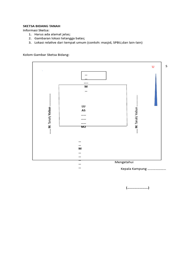Sketsa Bidang Tanah | PDF