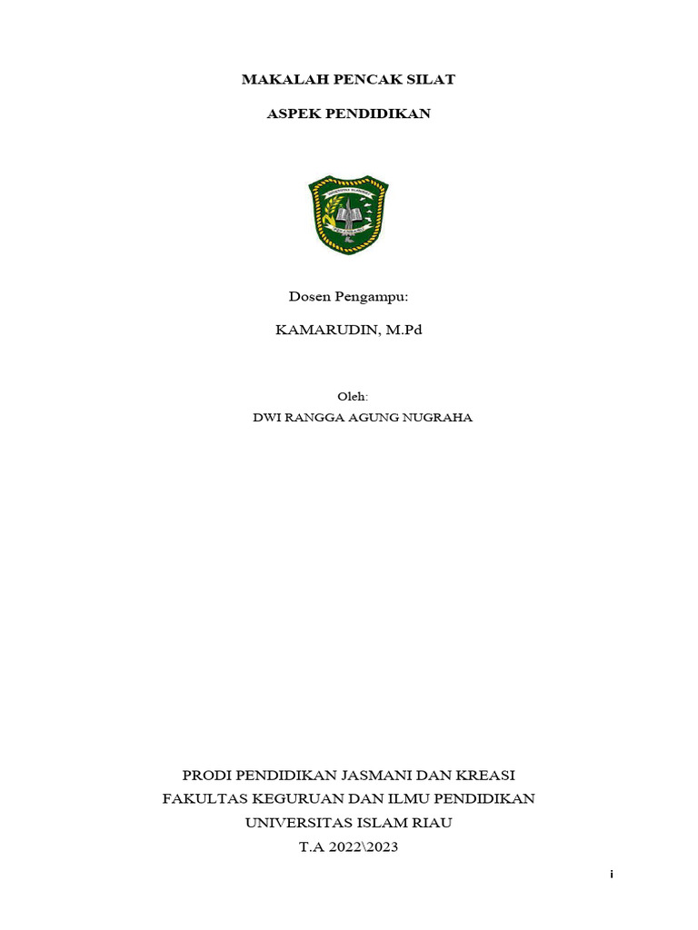 Pencak Silat Di Aspek PENDIDIKAN | PDF | Perjalanan