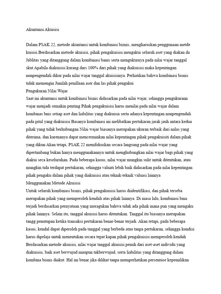 Akuntansi Akuisisi dan Goodwill | PDF | Hukum