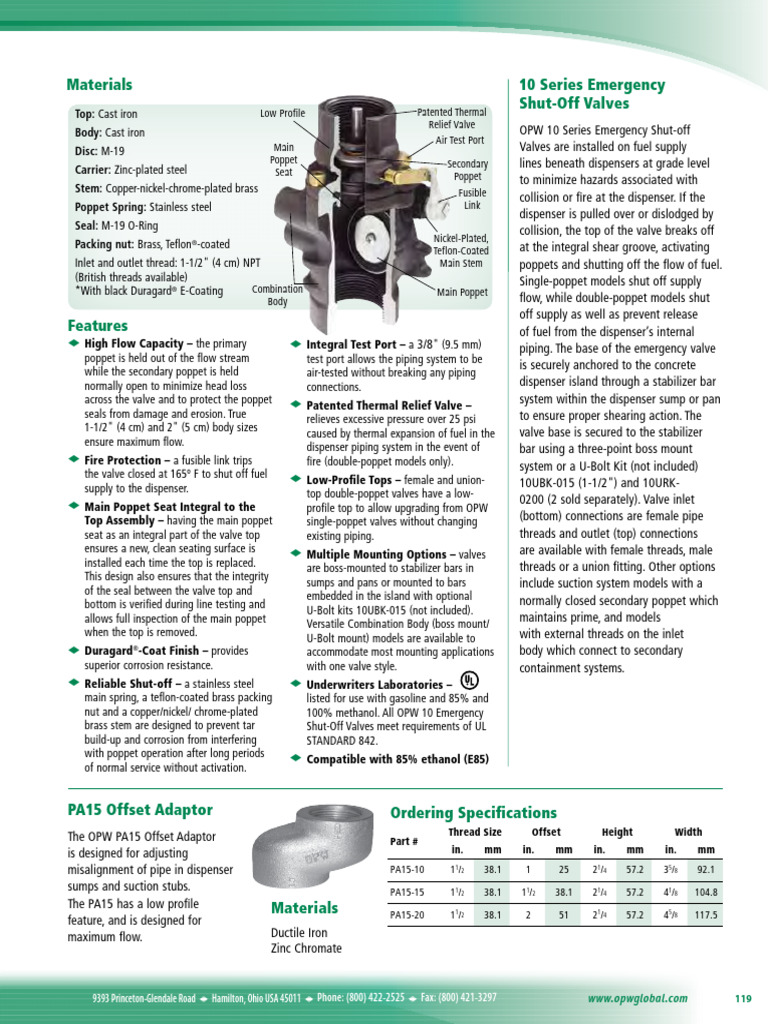 OPW Fire Cutoff Valve | PDF