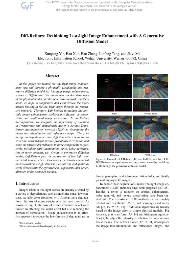 Yi Diff-Retinex Rethinking Low-Light Image Enhancement With A Generative Diffusion Model ICCV ...