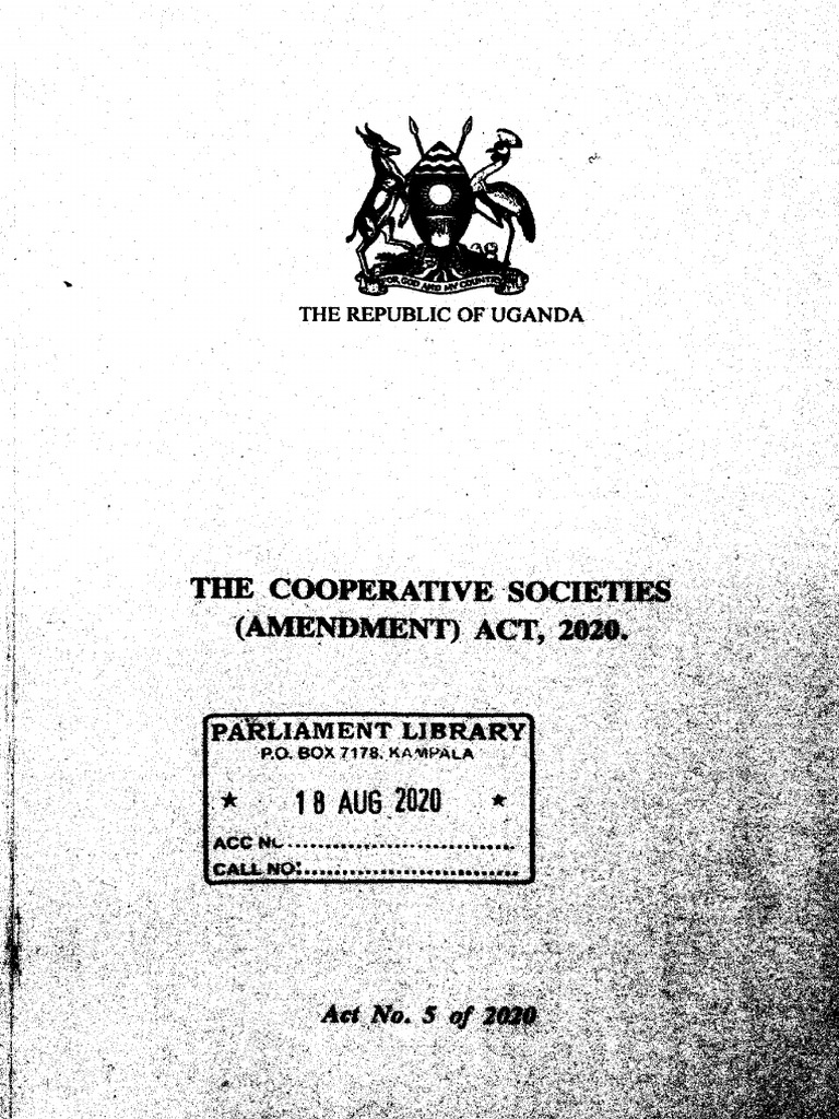 The Cooperative Societies (Amendment) Act, 2020 | PDF