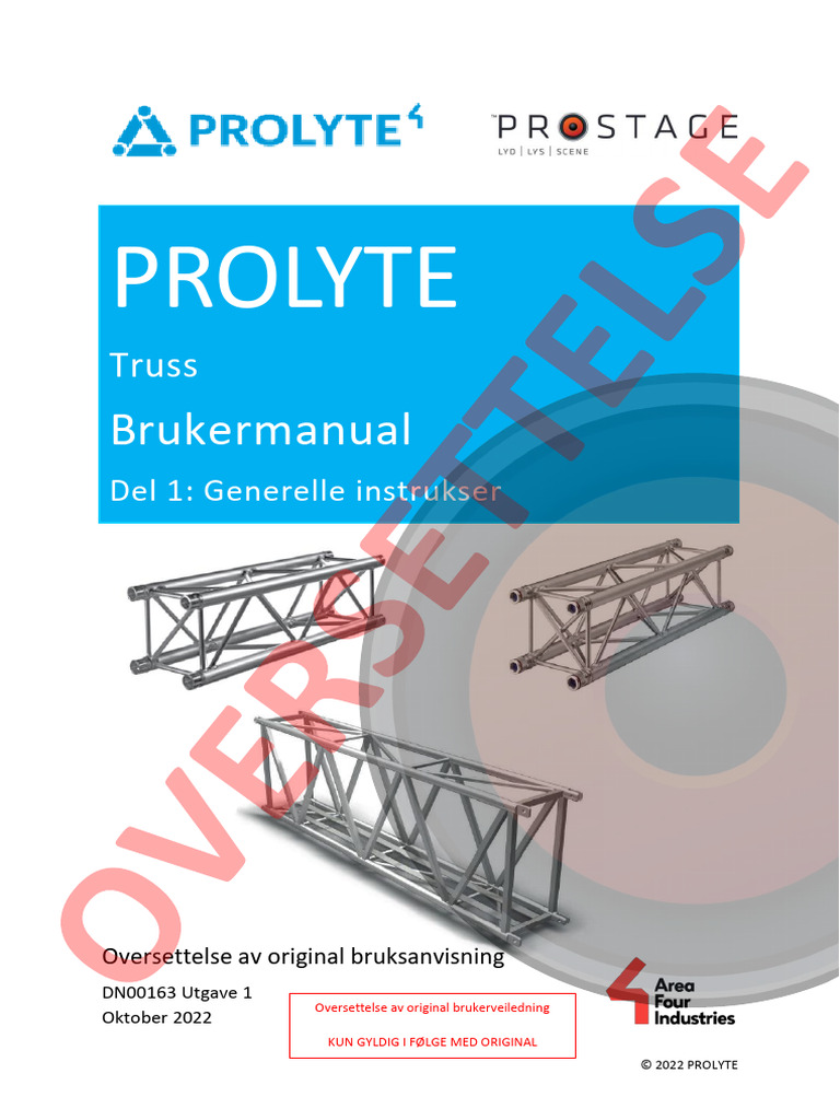 Prolyte Truss Bruksanvising Del 1 v1.0 No-En | PDF