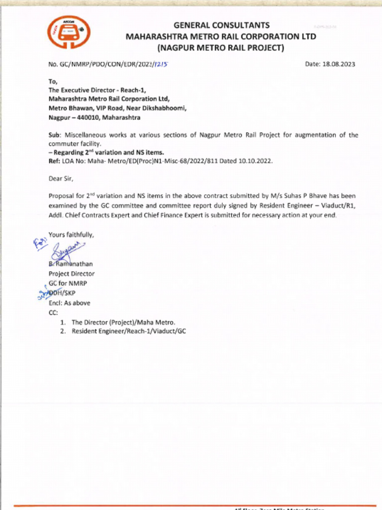 Inward No 14227 (From PD GC) 2nd Variation PR Proposal of Suhas Bhave | PDF