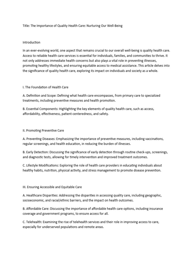 Health Care | PDF | Health Care | Preventive Healthcare