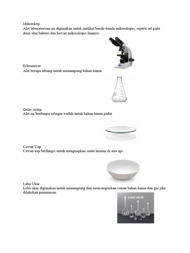 Alat Alat Laboratorium Dan Fungsinya | PDF