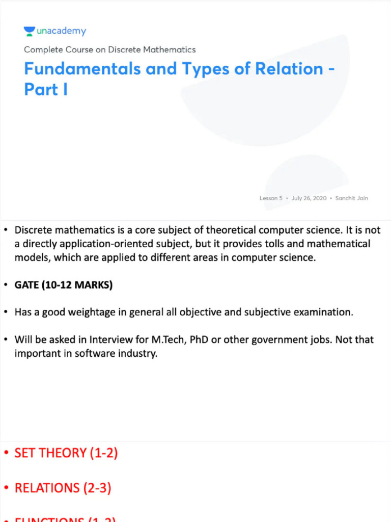 Fundamentals and Types of Relation Part I With Anno | PDF