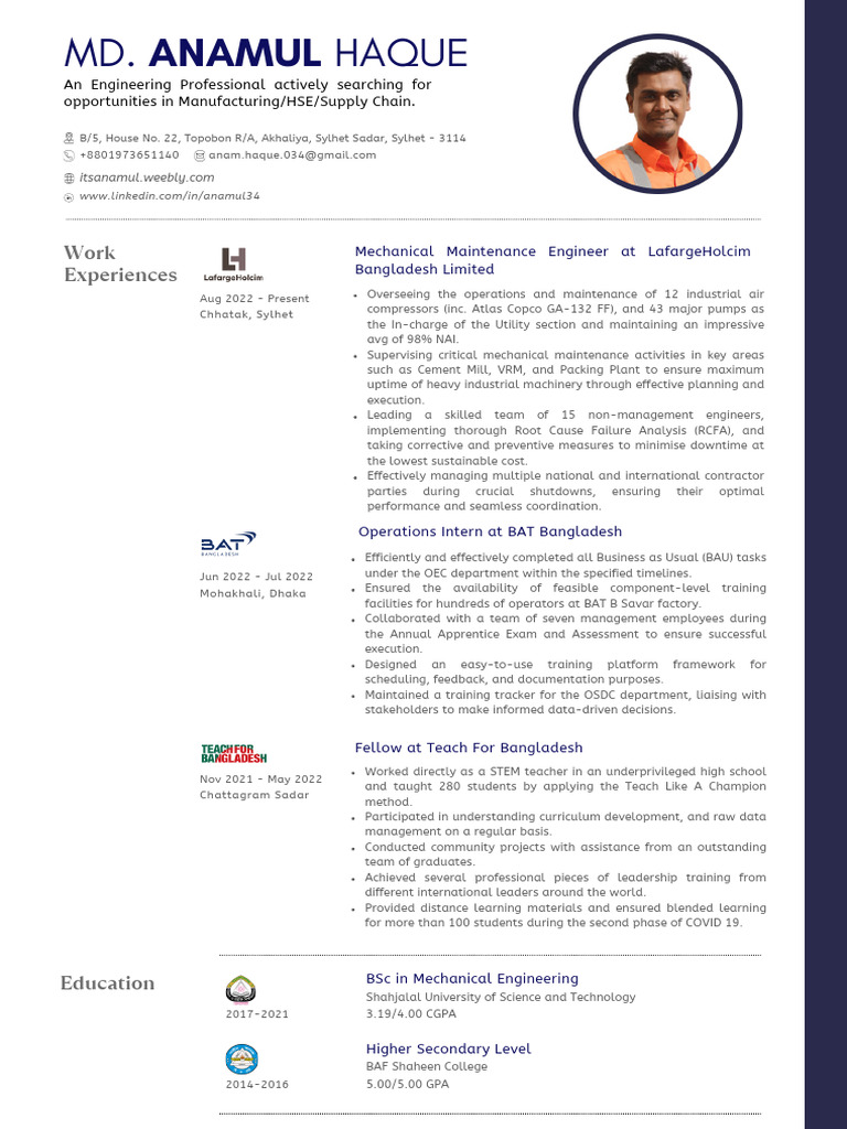 MD Anamul Haques Resume | PDF