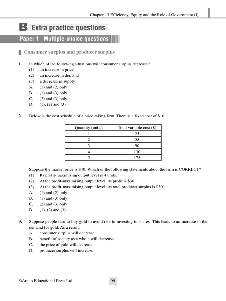 Chapter 13 Efficiency, Equity and The Role of Government (I) (1) - 34-43 | PDF | Economic ...