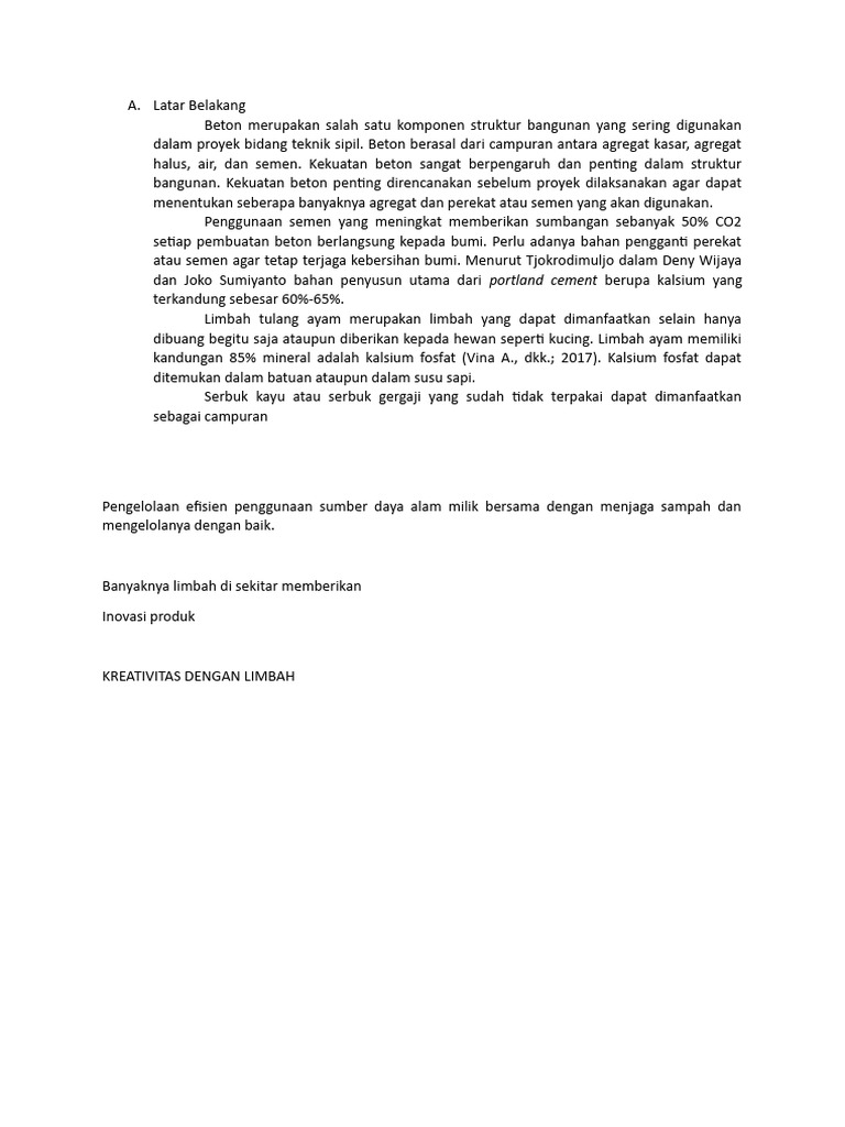 Latar Belakang Batako | PDF