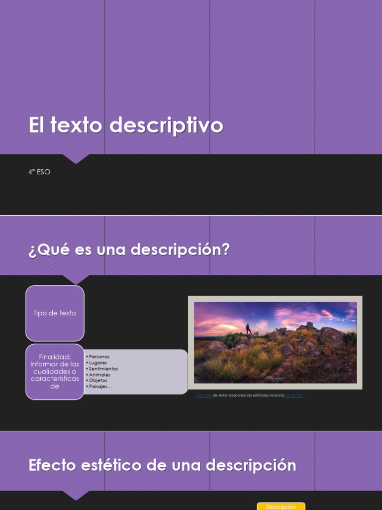 El Texto Descriptivo - 4º | PDF