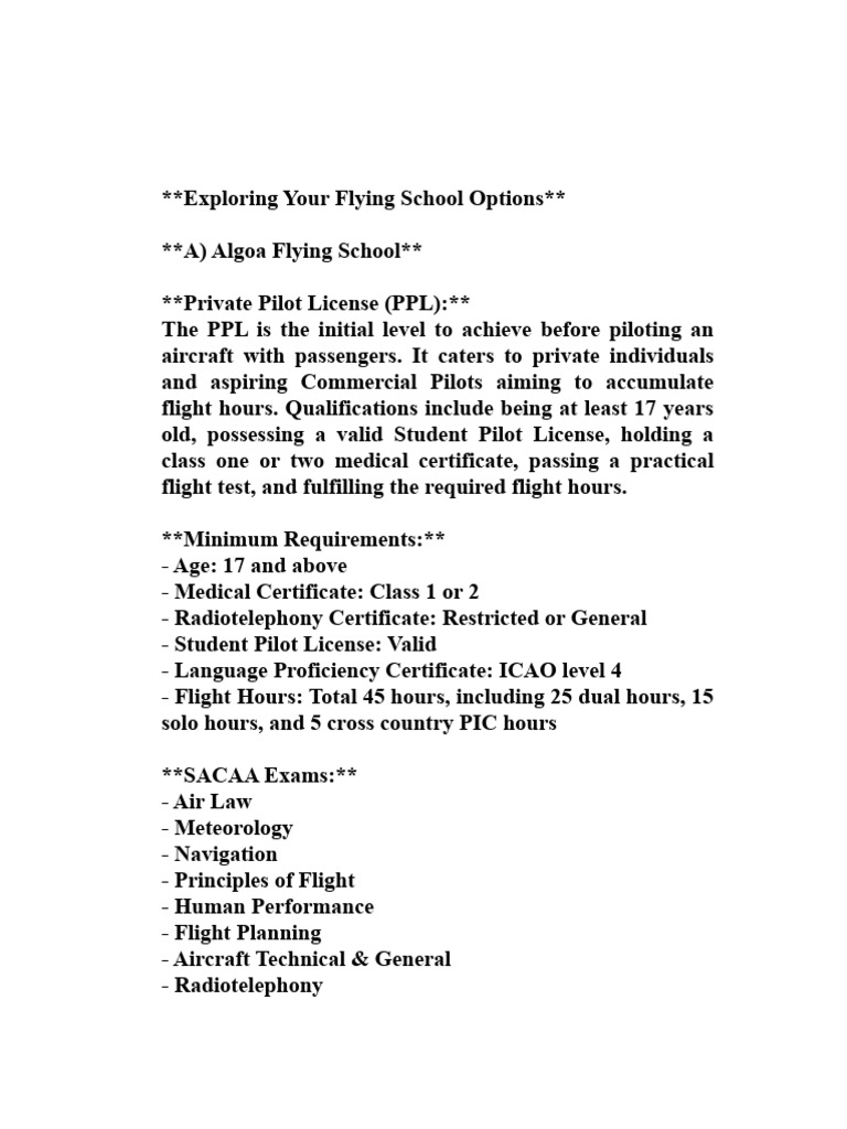 Exploring Your Flying School Options | PDF | Flight Instructor ...