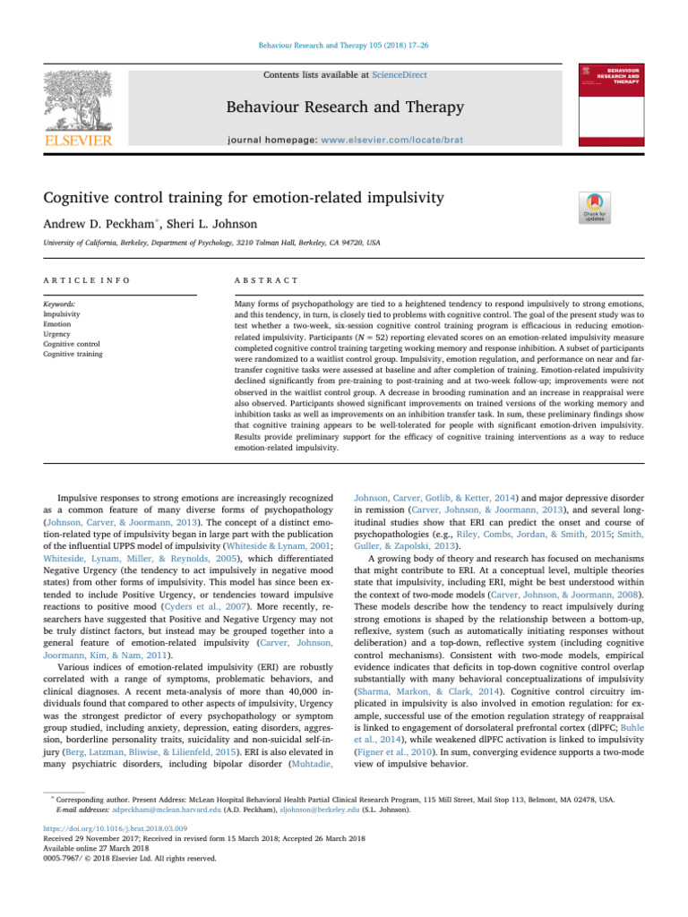 2018 Cognitive Control Training For Emotion-Related Impulsivity.009 ...