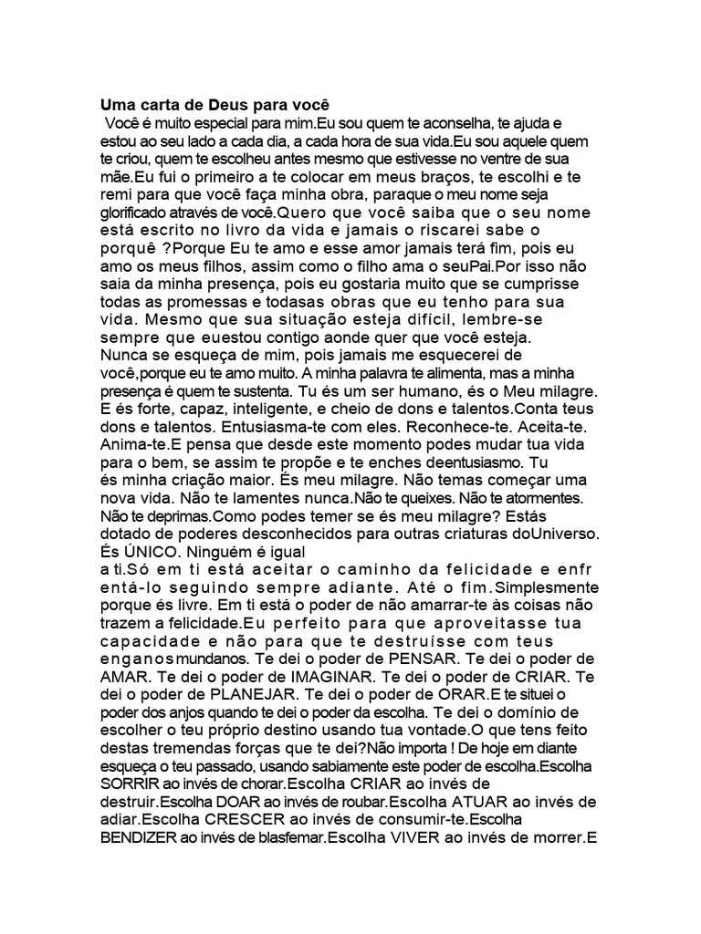 Uma Carta de Deus para Você | PDF