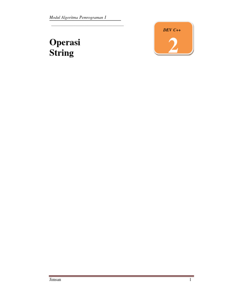 Fungsi Manipulasi String di Dev C++ | PDF | Metode & Bahan Ajar | Komputer