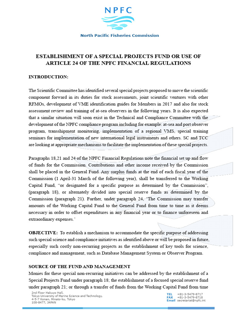 Special Projects Fund | PDF