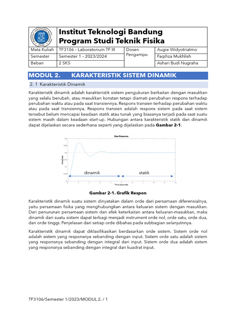 Modul 2 - Karakteristik Dinamik Rev 0 | PDF
