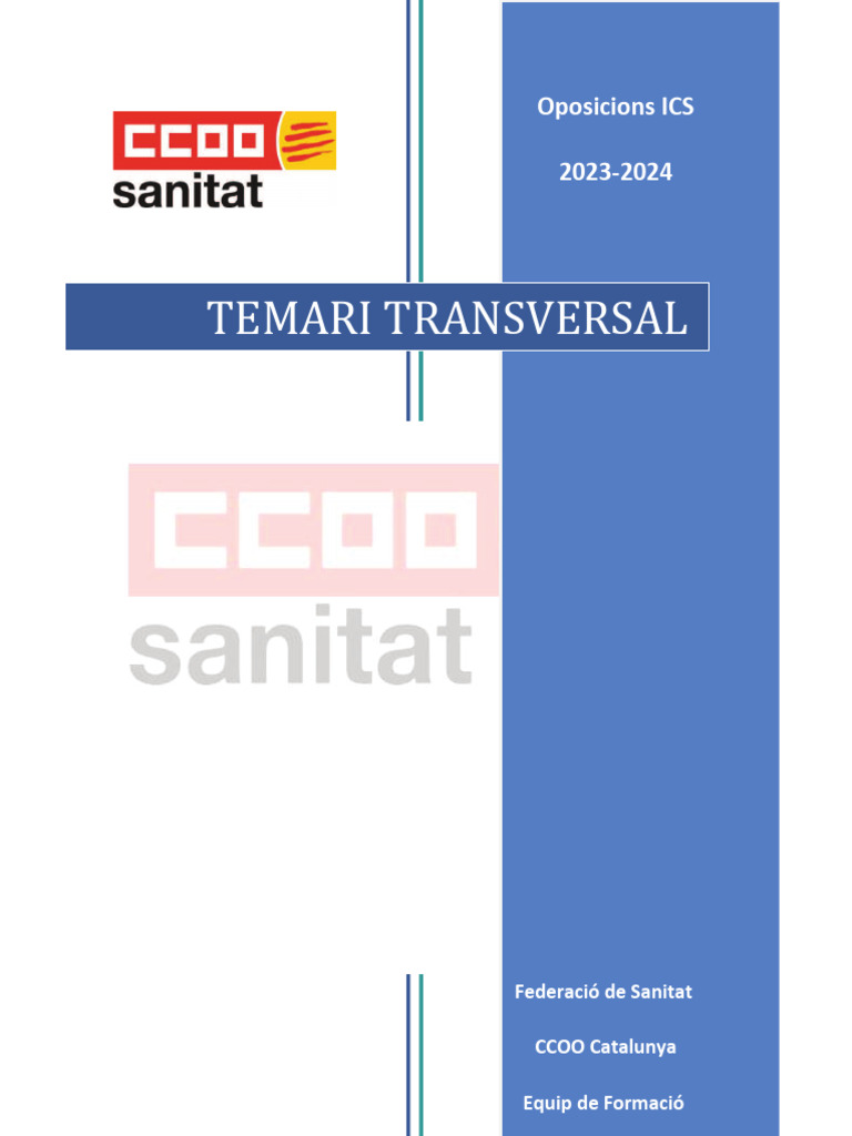 Temari Transversal - Oposicions ICS 2023 | PDF