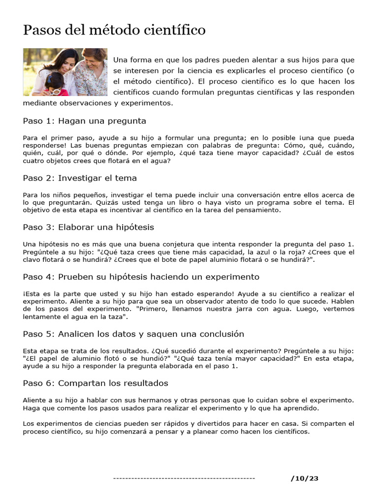 Pasos Del Método Científico Y FICHAS | PDF
