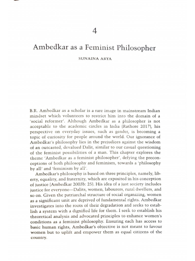 0 - Ambedkar As Feminist Philosopher | PDF