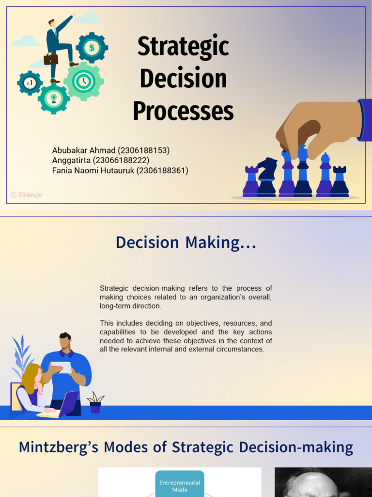 Strategic Decision Processes Pdf