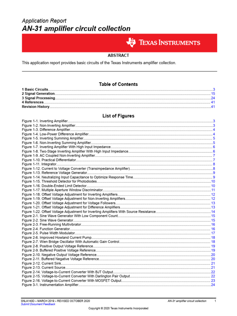 Application Note 31 Op Amp Circuit Collection | Download Free PDF | Amplifier | Rectifier