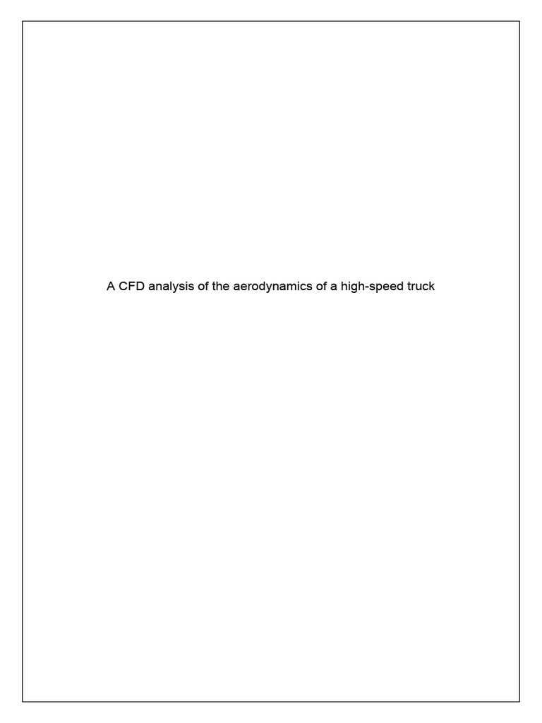 CFD Analysis of High-Speed Truck Aerodynamics | PDF