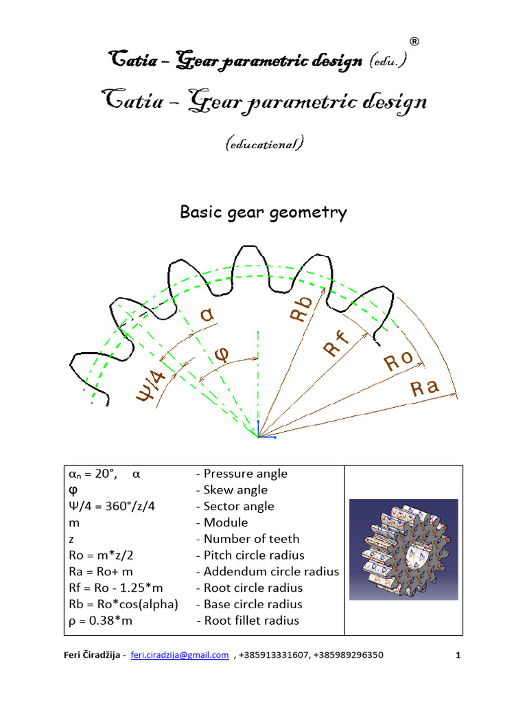 Parametric Design of Spur and Helical Gear Zvon | PDF | Gear | Circle