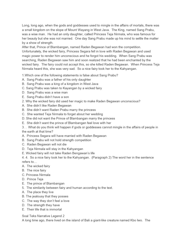 Soal Narrative Revisi | PDF