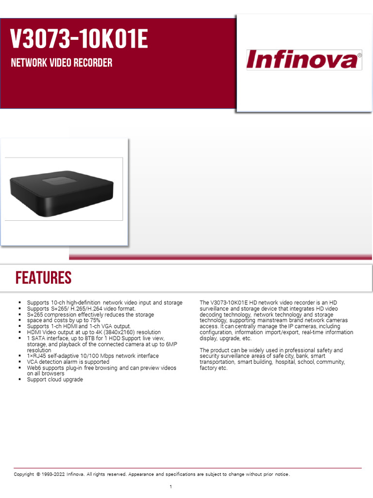 V3073-10K01E-NVR Datasheet | PDF