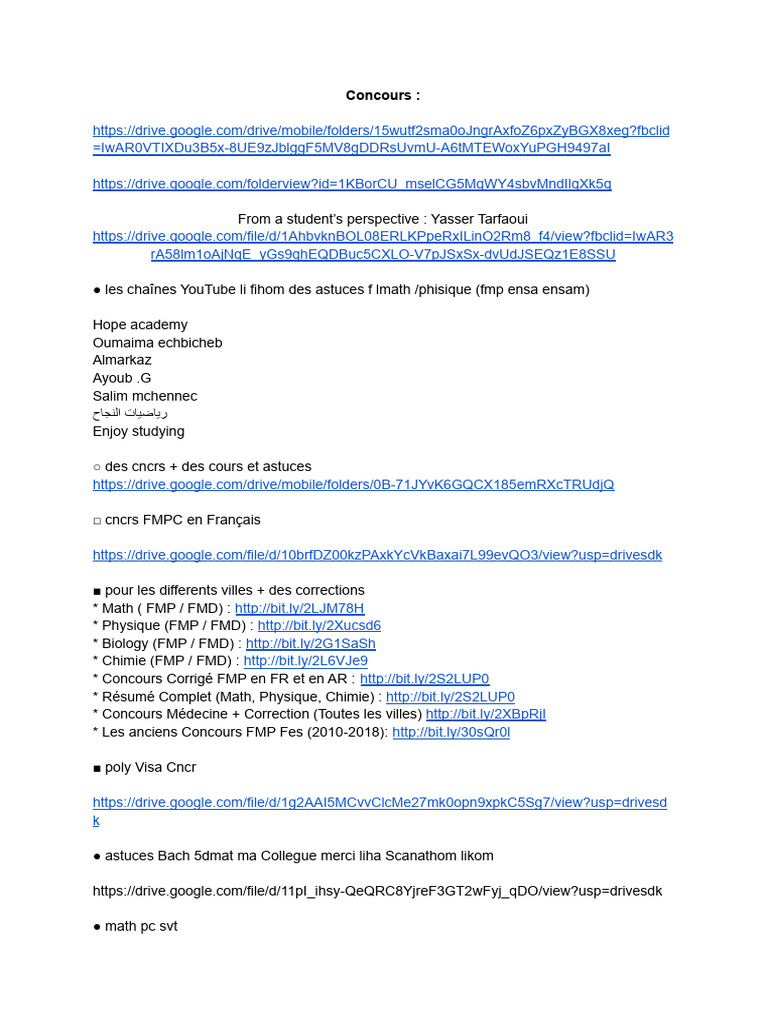 PREPA CONCOURS Avec Manal | PDF