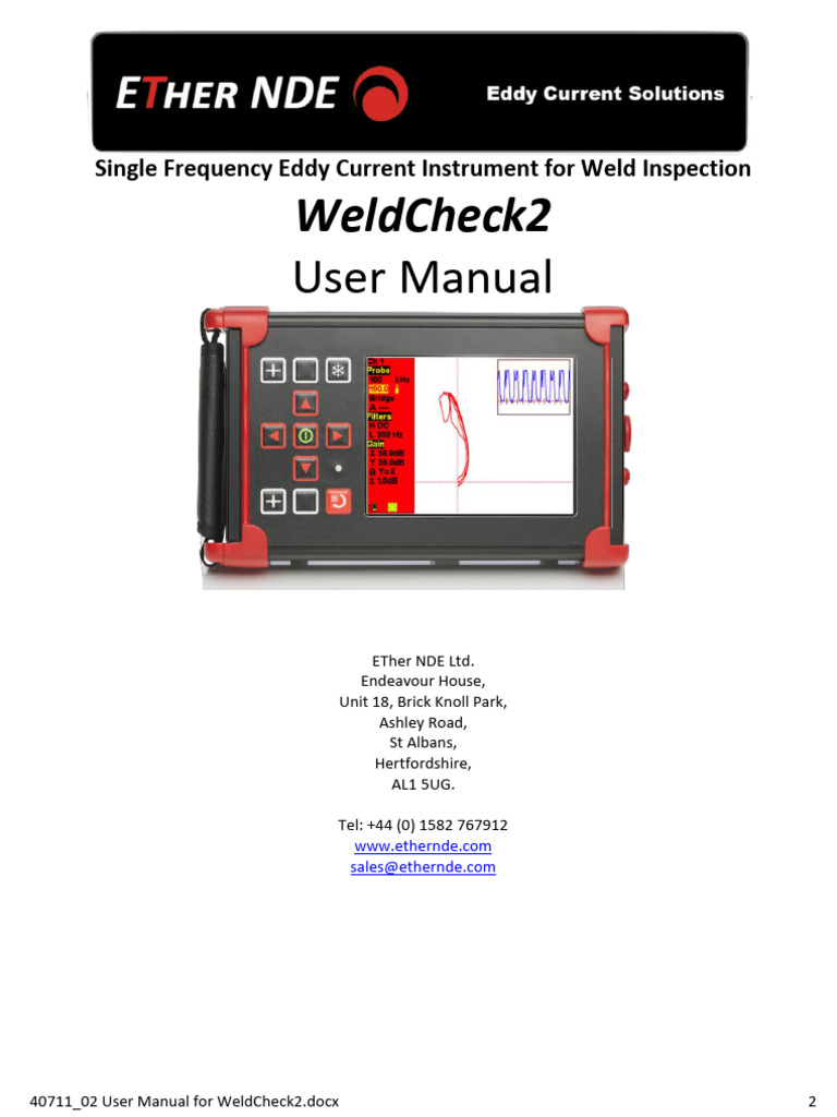 WeldCheck2 User Manual for Weld Testing | PDF | Screenshot | Menu ...