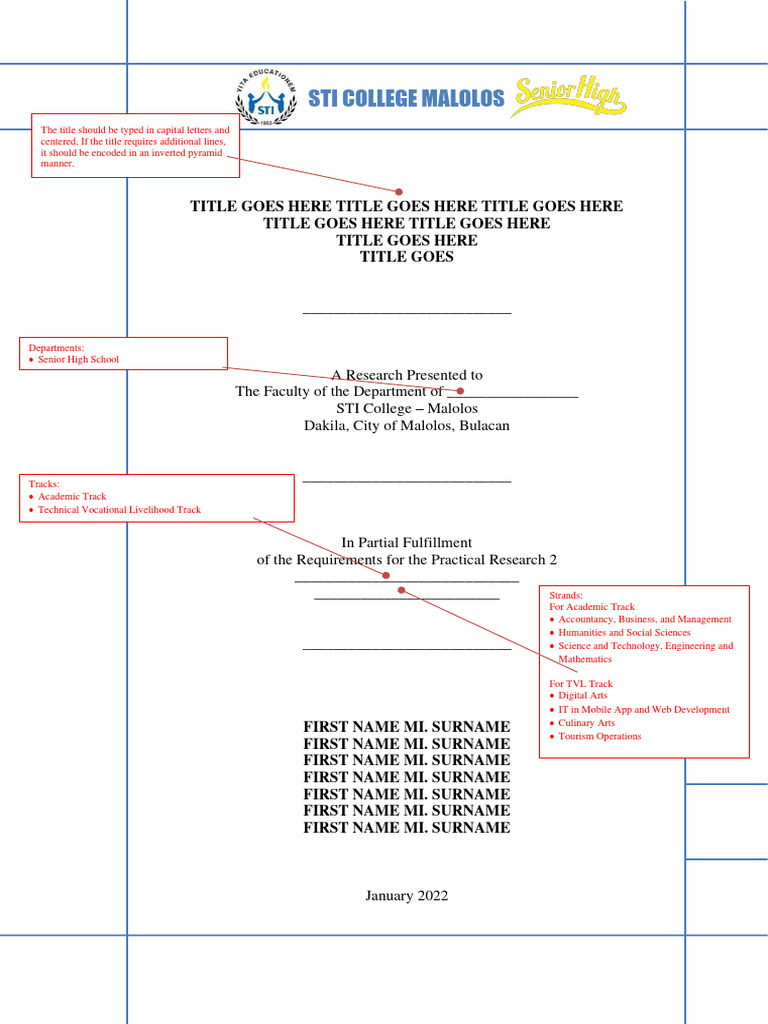Research Template Sti SHS | PDF