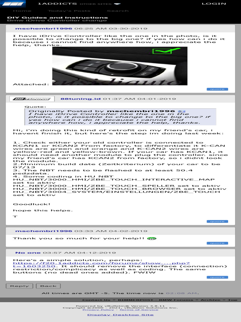 BMW IDrive Controller Change - BMW 1-Series Forum (F20) 135i | PDF ...
