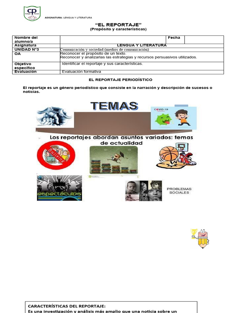 Características del Reportaje Periodístico | PDF