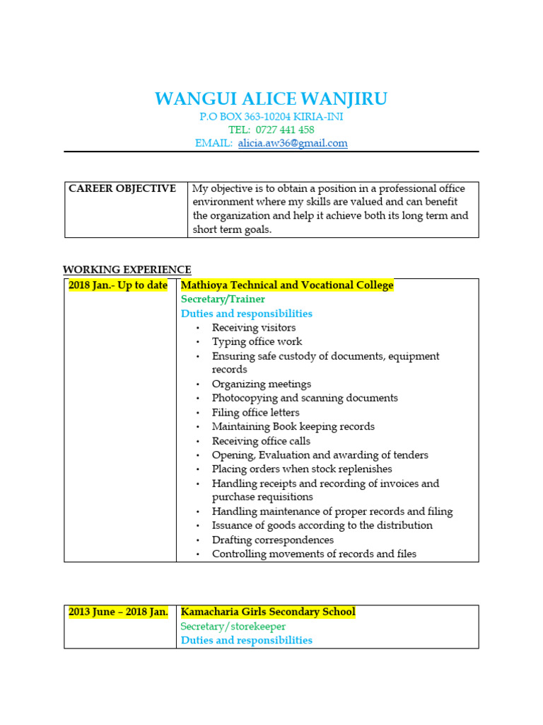 Updated Alice CV | PDF