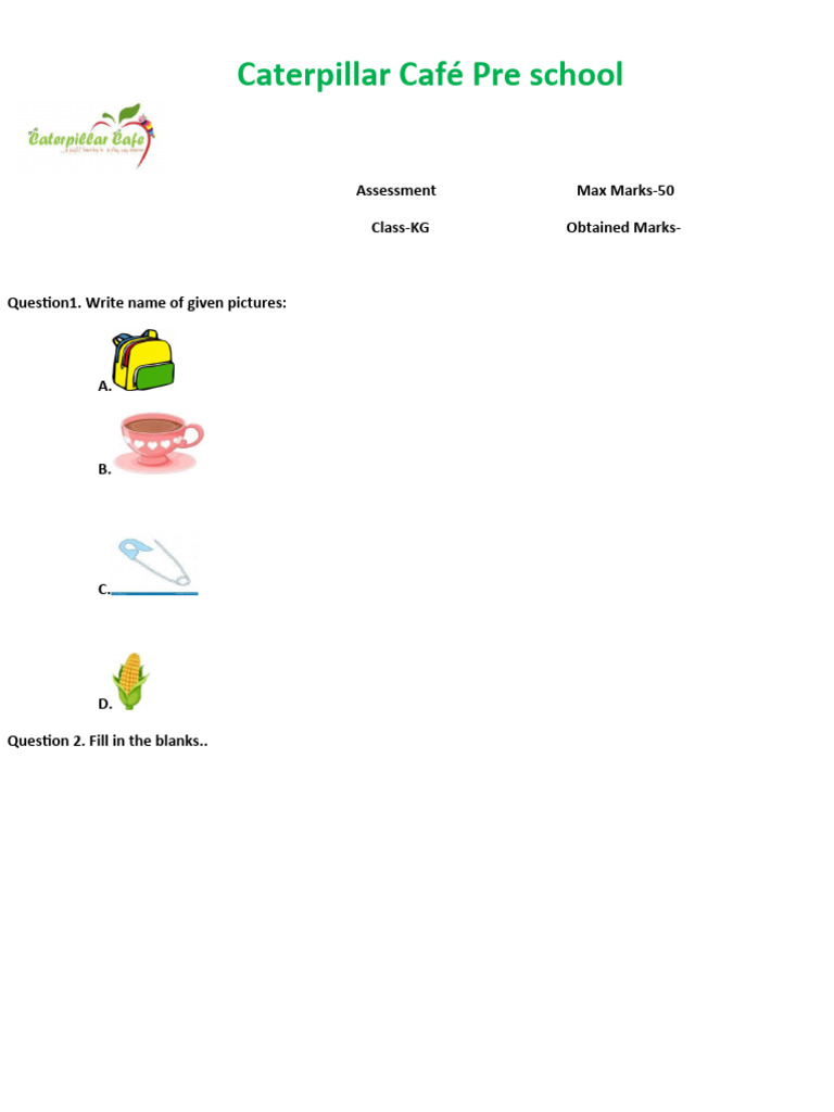 Assessment Max Marks Pdf 