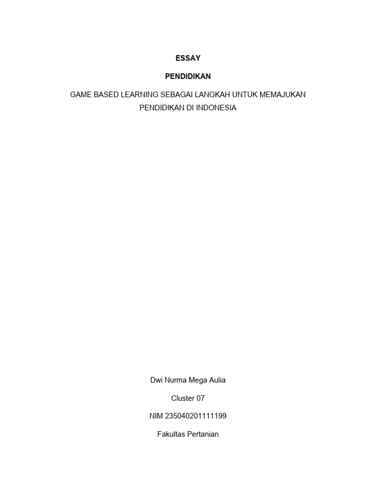 ESSAY Pendidikan | PDF