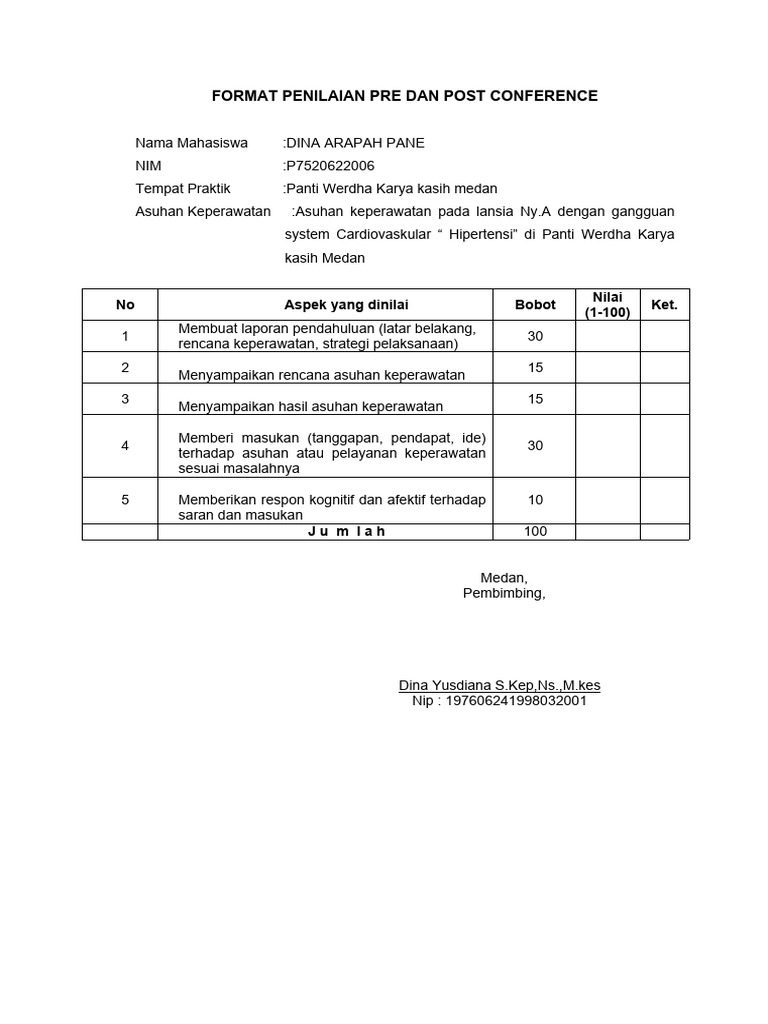 Format Penilaian Gerontik Profesi Ners | PDF