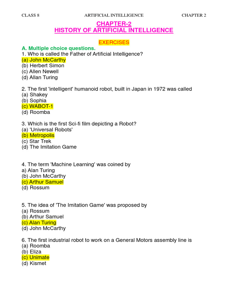 Class 8 Chapter 2-Ai | PDF | Artificial Intelligence | Intelligence (AI) & Semantics