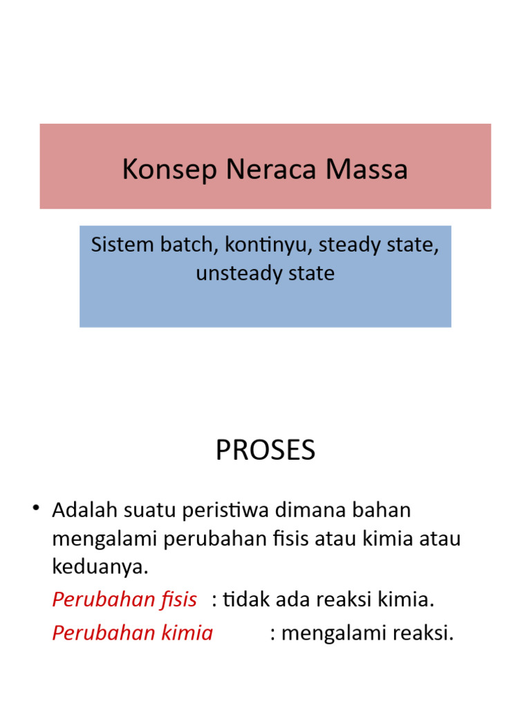 Konsep Neraca Massa | PDF