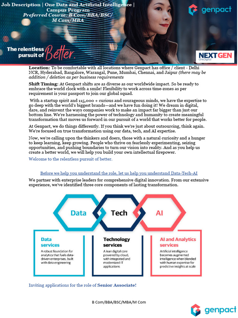 Genpact - Job Description | PDF