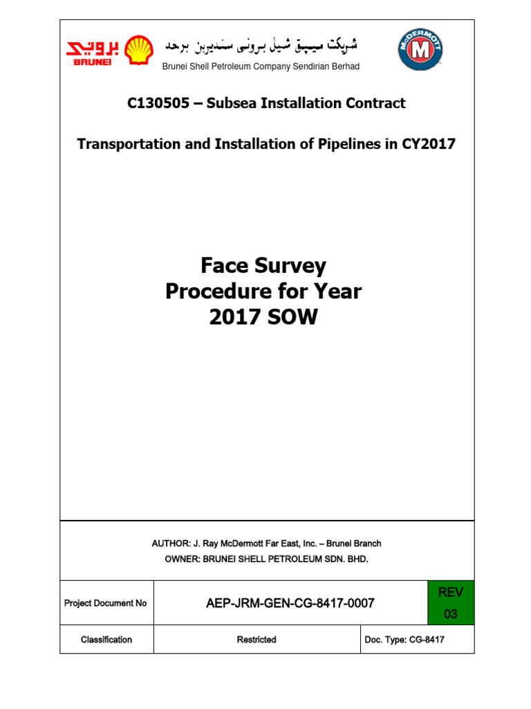AEP-JRM-GEN-CG-8417-0007 Face Survey Procedure For Year 2017 - REV03 ...