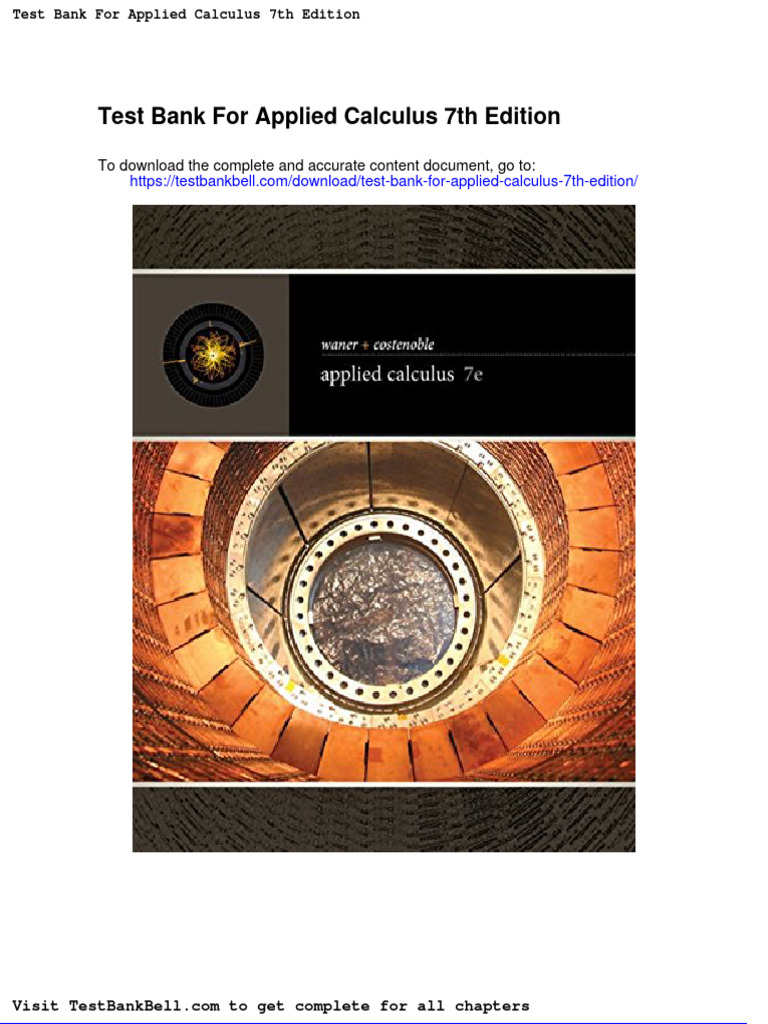 Test Bank For Applied Calculus 7th Edition | PDF