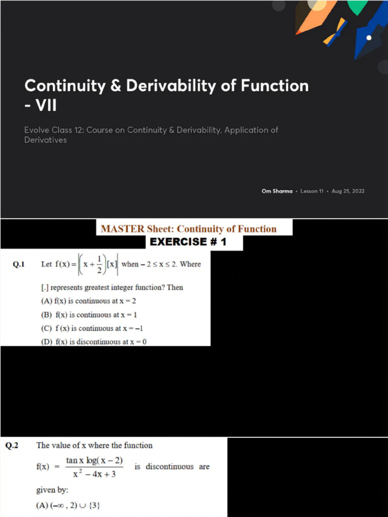Continuity Derivability of Function VII With Anno | PDF Continuity Derivability of Function VII With Anno | PDF