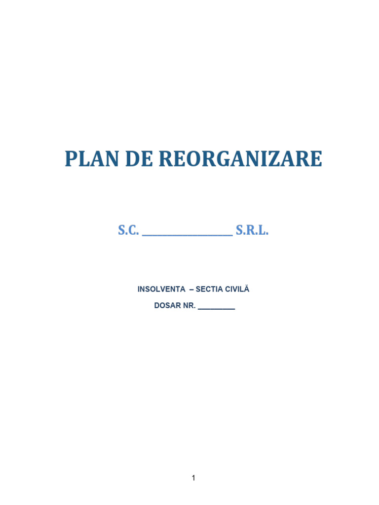 Plan De Reorganizare Draft 01 Pdf