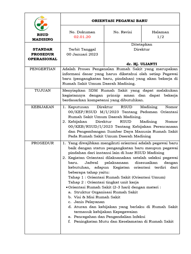 Format Contoh Spo | PDF